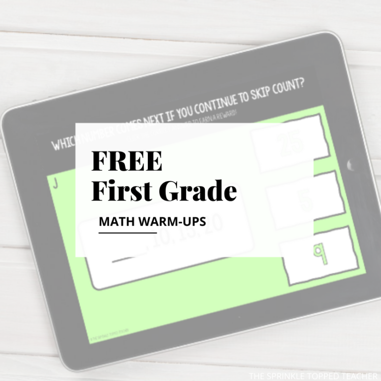 FREE 1st Grade Math Warm-Ups
