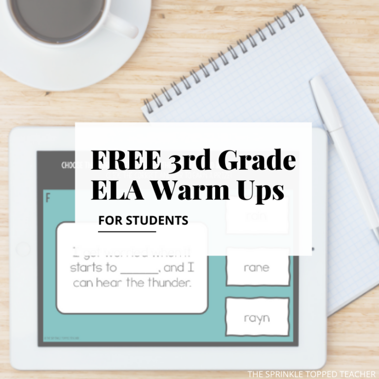 FREE 3rd Grade ELA Warm-Ups